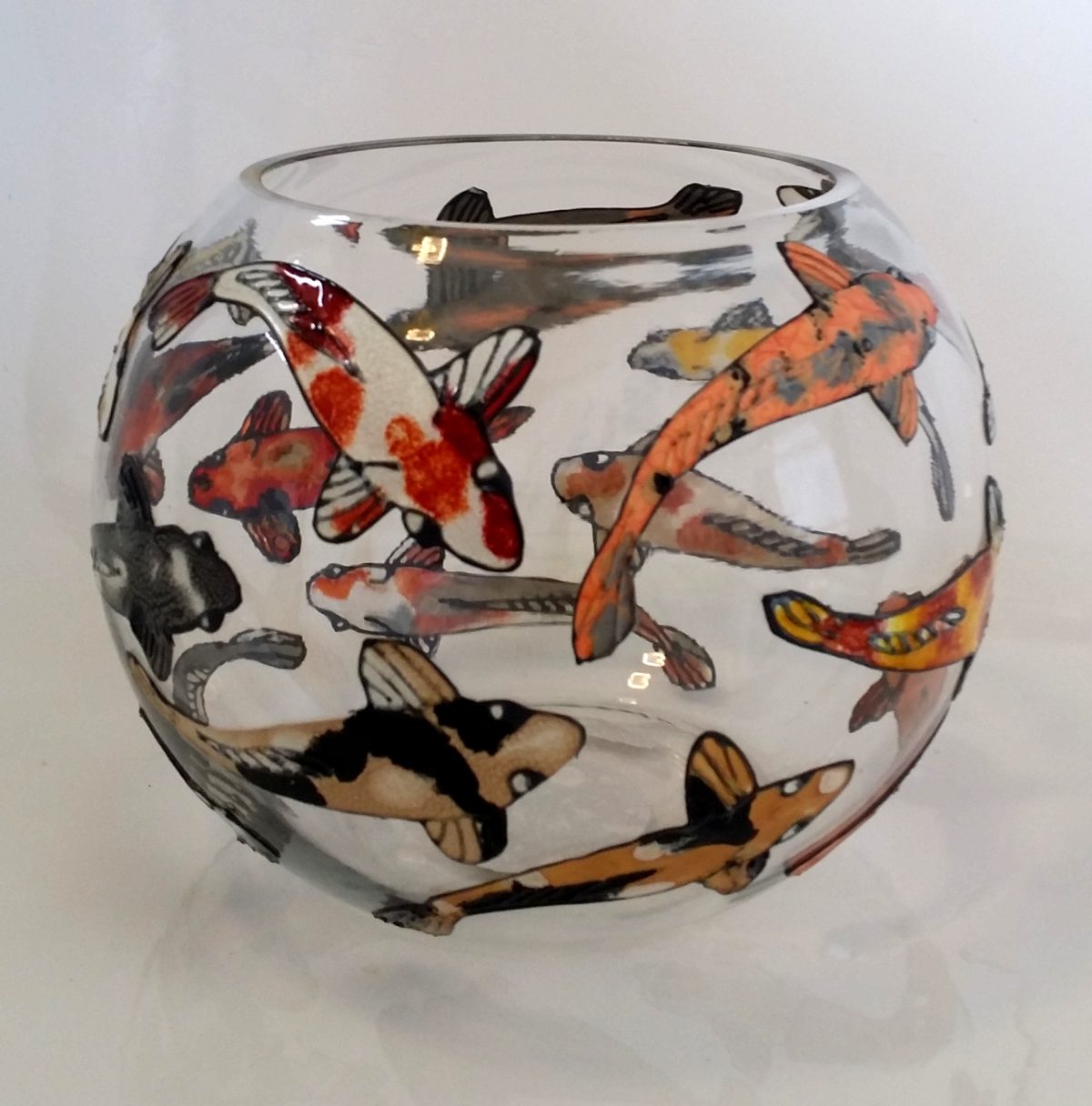 Glass Painted Fish Bowl Project. Step by Step.