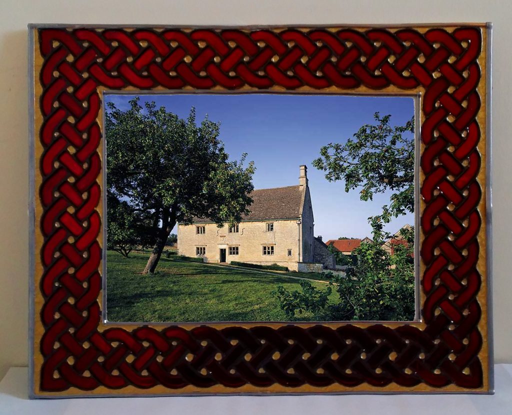 Glass Painted Celtic Picture Frame.