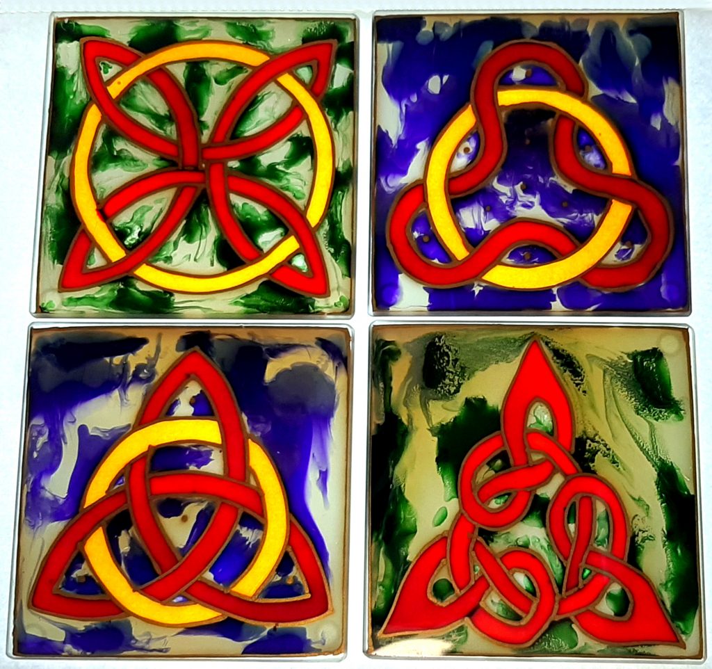 Glass Painted Coaster Project.